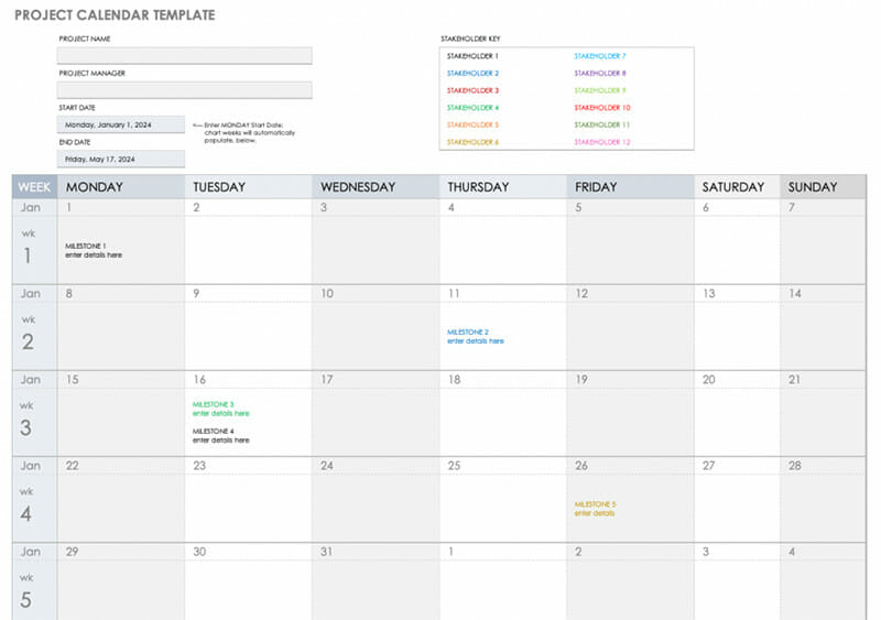 5 Ways To Create Your Project Manager Calendar